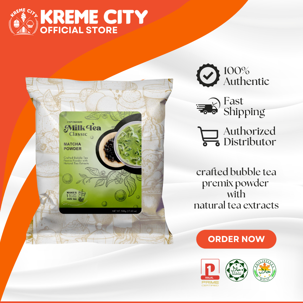 TOP Creamery Milk Tea Classic Matcha Powder Beverage Premix 500g ...