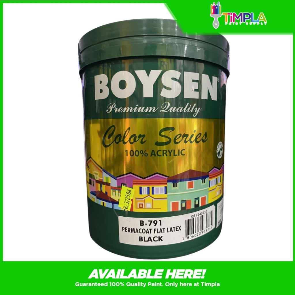 BOYSEN PERMACOAT FLAT LATEX PAINT FLAT BLACK (BOYSEN) B-791 | Shopee ...