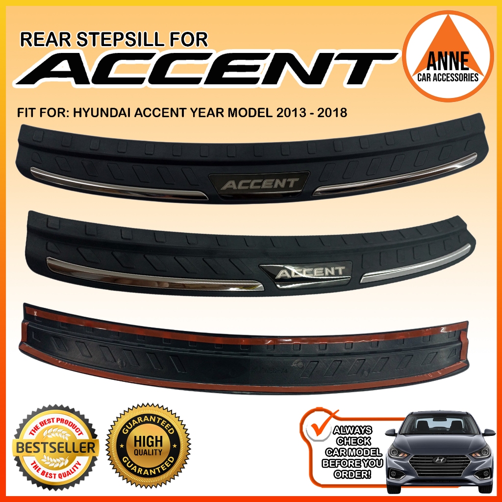 Rear Stepsill for Hyundai Accent 2012 - 2018 / 2019 - 2022 Rear Bumper ...