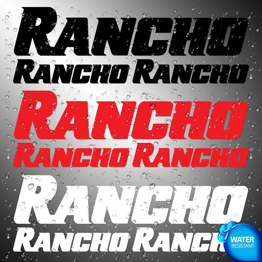 Sticker | (3X) Rancho | Die-cut Weather Proof Decal | Shocks Suspension ...