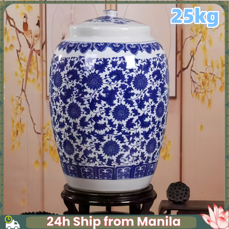 【High Quality】25kg rice storage container rice urn ceramic rice ...