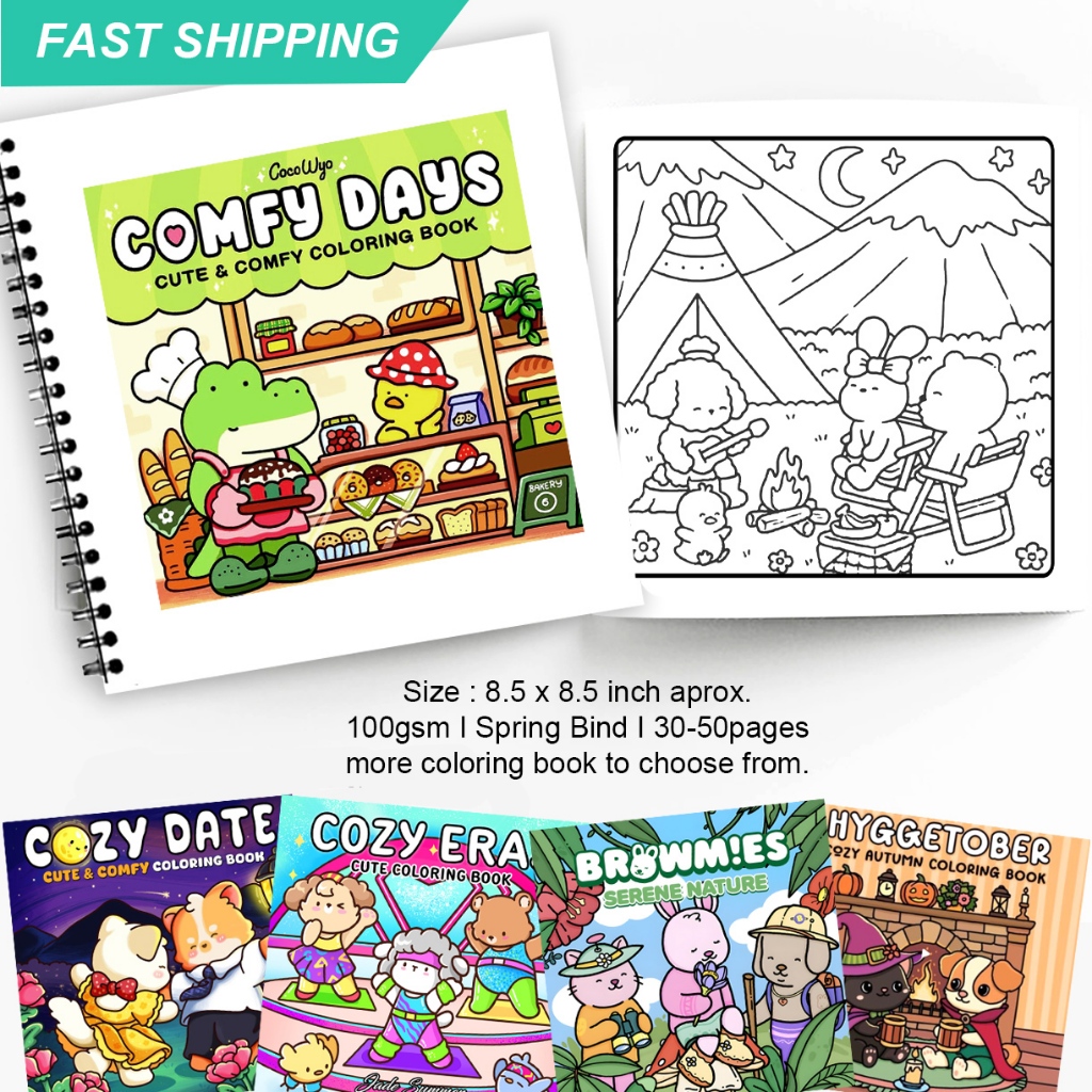 Comfy Days Cozy Coloring Book for Kids and Adults Cozy Coloring Hobby ...