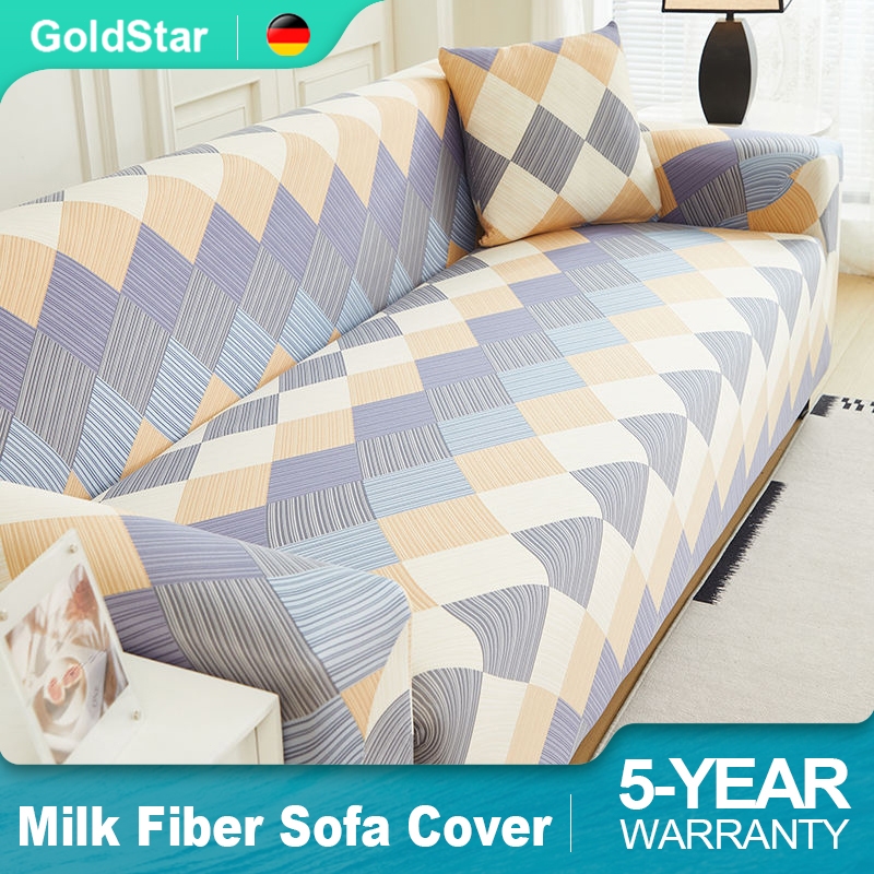 GoldStar 1/2/3 Seat Elastic Sofa Cover Set L Shape Sofa Cover Non-Slip ...