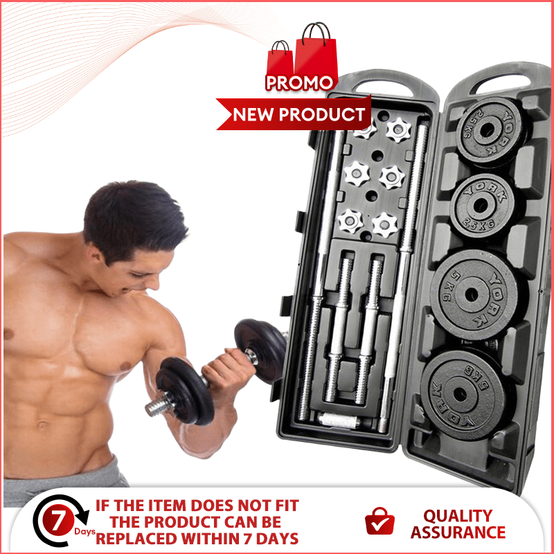 Paint Dumbbell Set 20/30/50KG Plastic Case Adjustable Barbell Set Gym ...