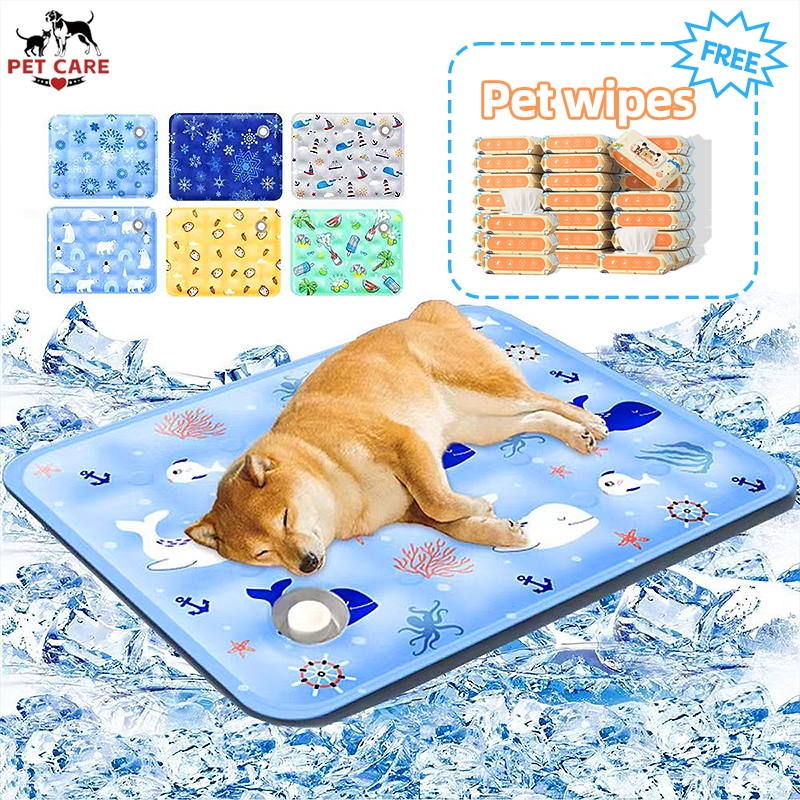 Free Pet Wipes】Dog Cooling Bed Mat Pet Cooling Bed Mat Gel Ice ...