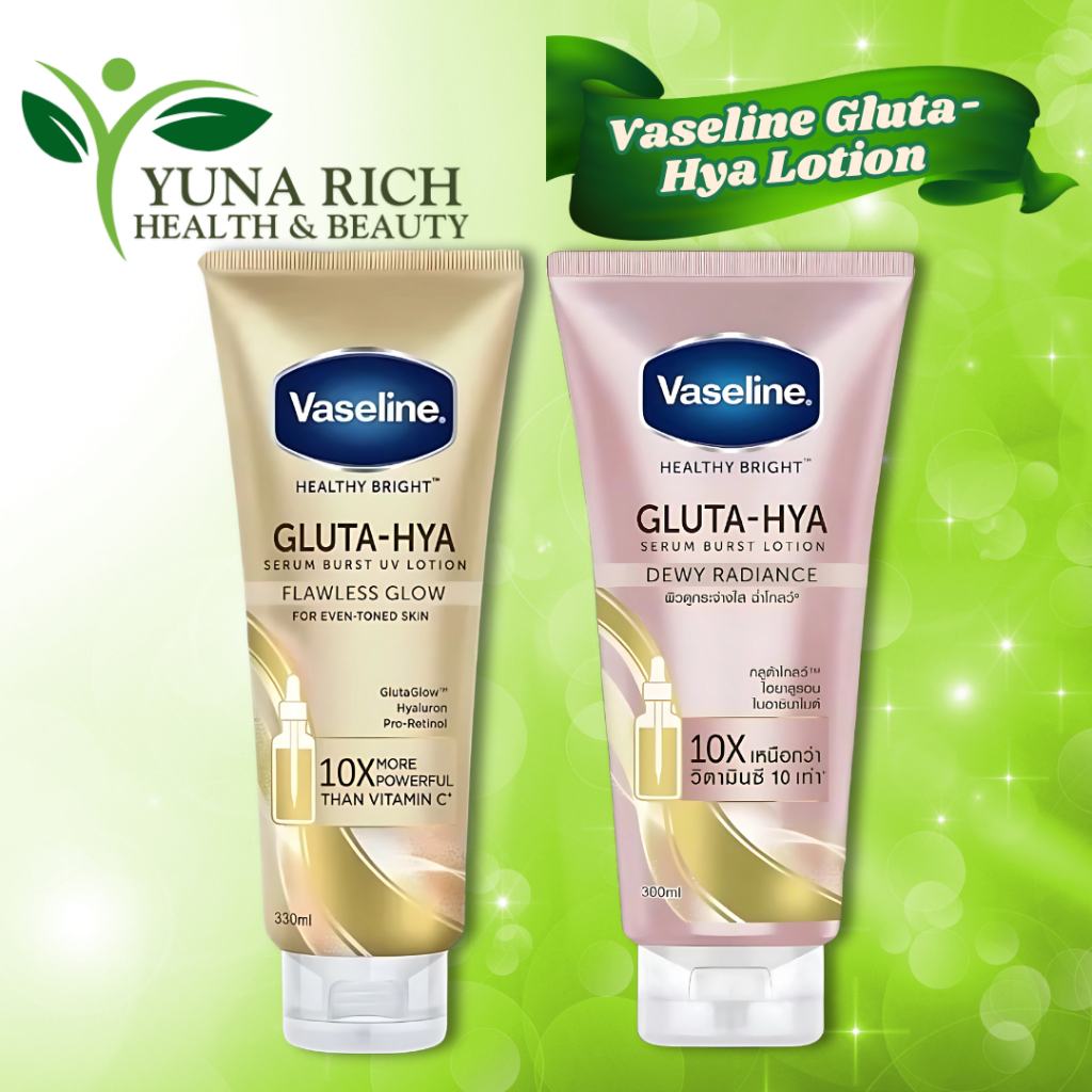 Vaseline Gluta-Hya Serum Burst Lotion Best Sellers Dewy Radiance|Flawless Glow 300ml | Shopee ...