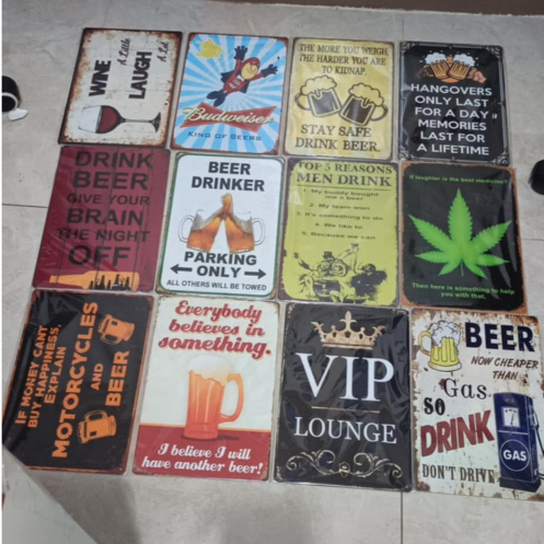 Decorative Bar & Tavern Beer Beverages Theme Rustic Vintage Metal Tin ...