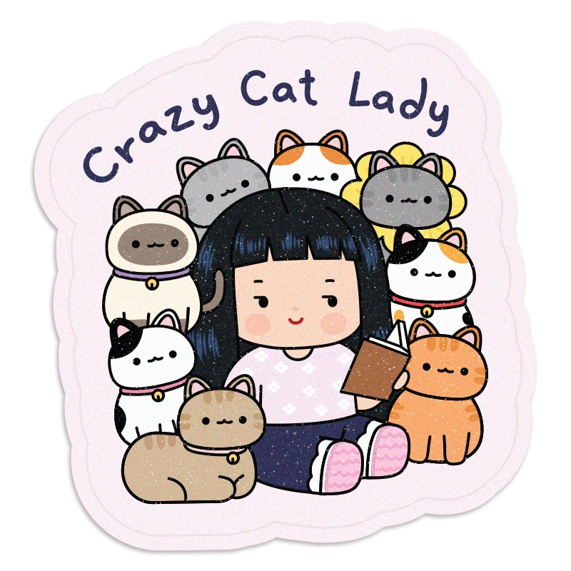 Cats Waterproof Vinyl Decal Sticker, Laptop Sticker, Water Bottle ...