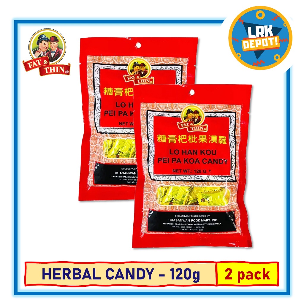 Fat & Thin Lo Han Kou Pei Pa Koa Candy (120g) - 2 Packs | Shopee ...
