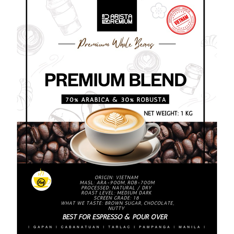 Barista Premium 70% Arabica 30% Robusta Vietnam Beans DARK Roast or ...