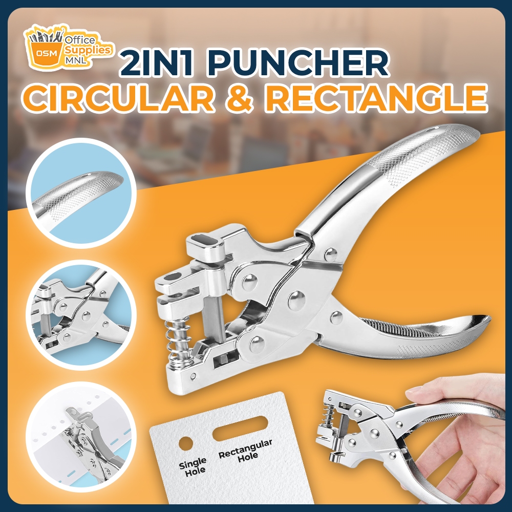 2in1 Puncher Circular 3mm Rectangular 3*13mm ID Cutter Hole Puncher ...