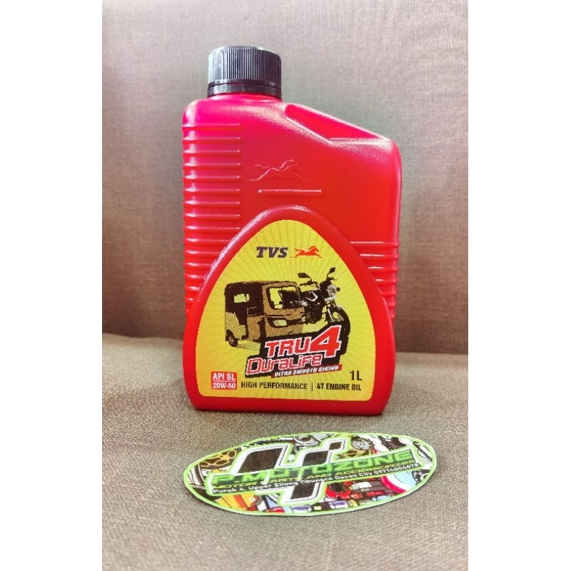 Motorcycle engine oil TVS Tru4 Duralife Ultra smooth biking 20W-50 API ...
