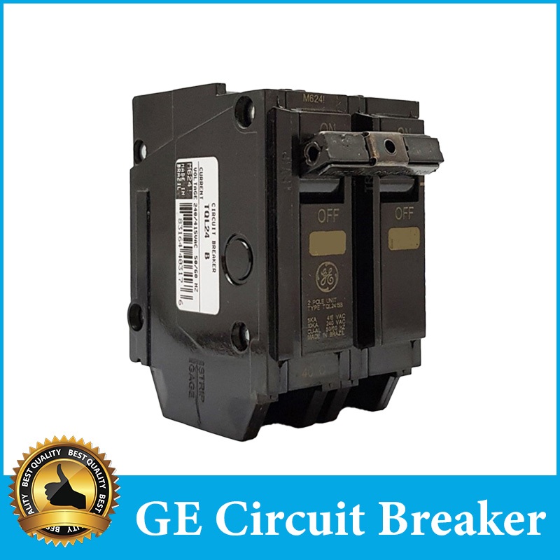 100% Original GE Circuit Breaker 15-100 Amp Plug-In TQC 2 Pole Made in Singapore ICC Sticker ...