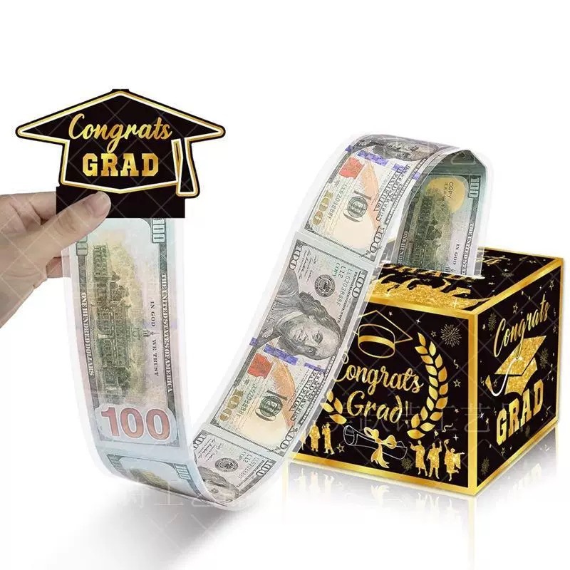 30pcs Black Gold Graduation Money Box Pull-Out Cash Surprise Box For ...