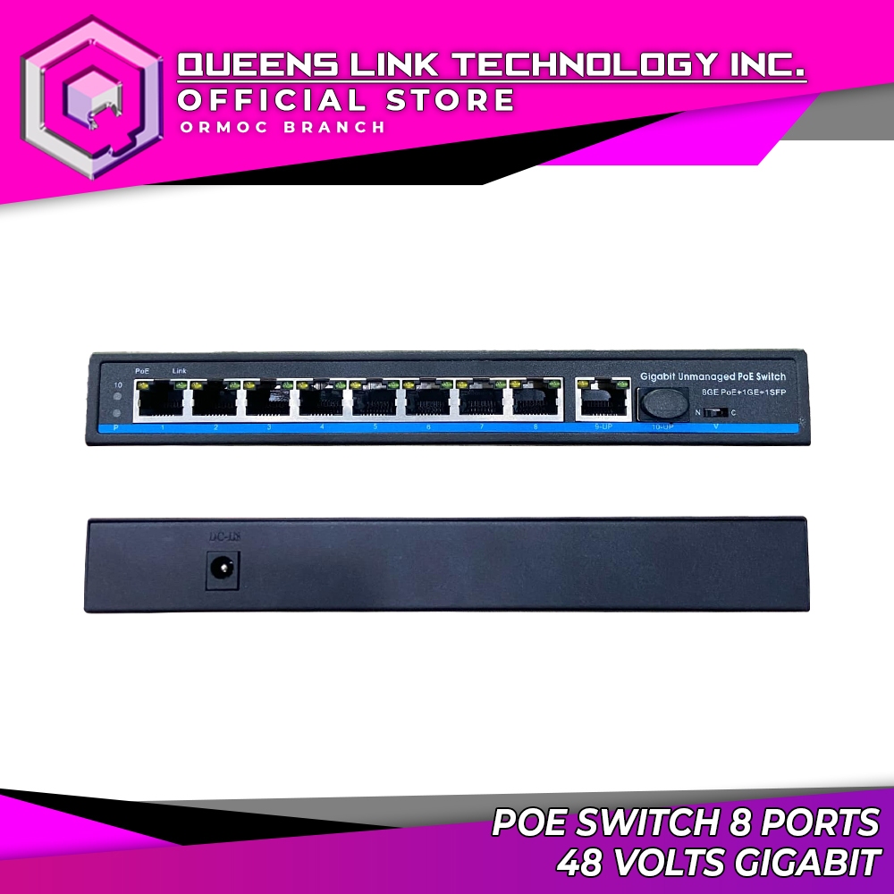 POE SWITCH 8 PORTS 48 VOLTS GIGABIT | Shopee Philippines