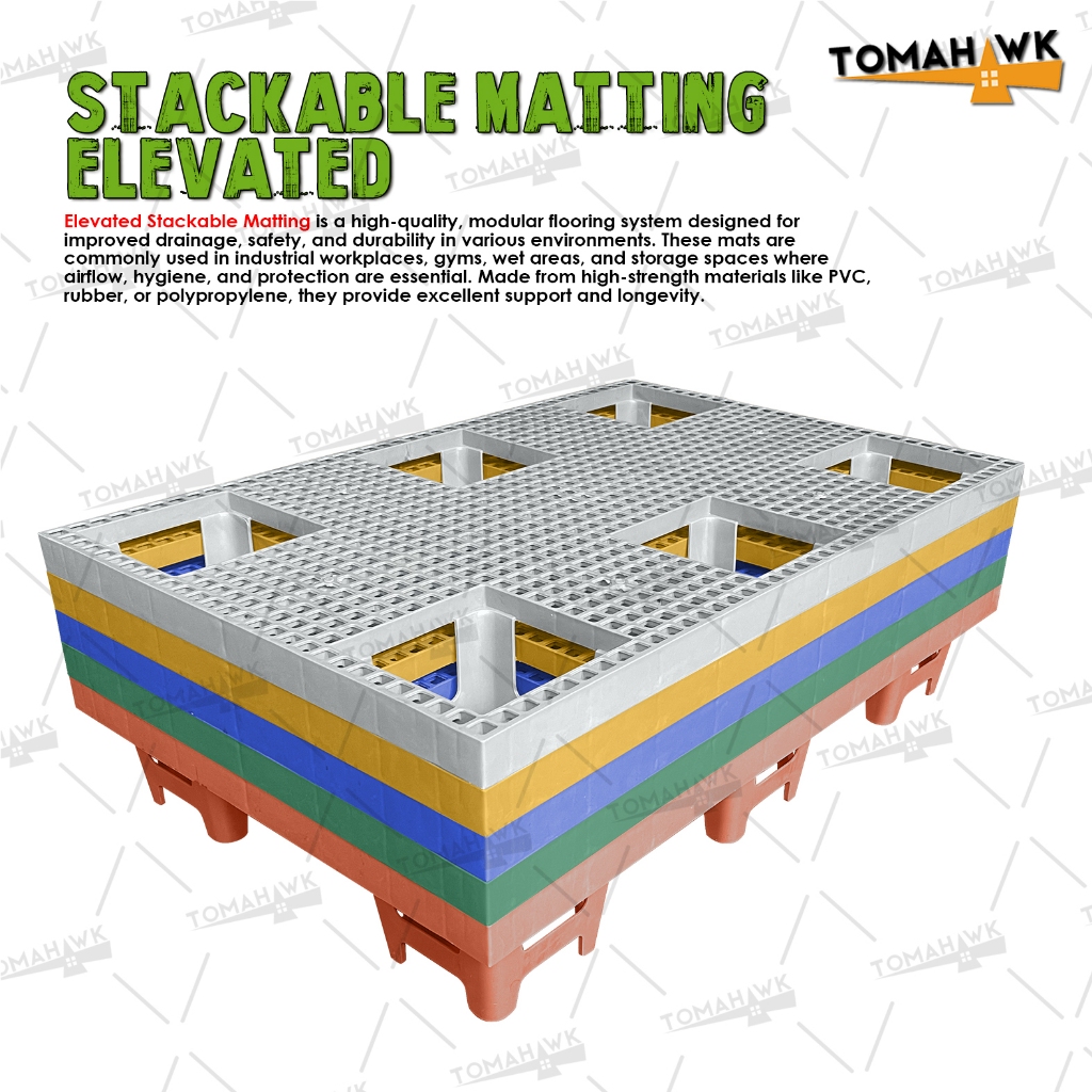 TOMAHAWK STACKABLE ELEVATED PLASTIC MATTING 6 & 8INCHES HEAVY DUTY ...