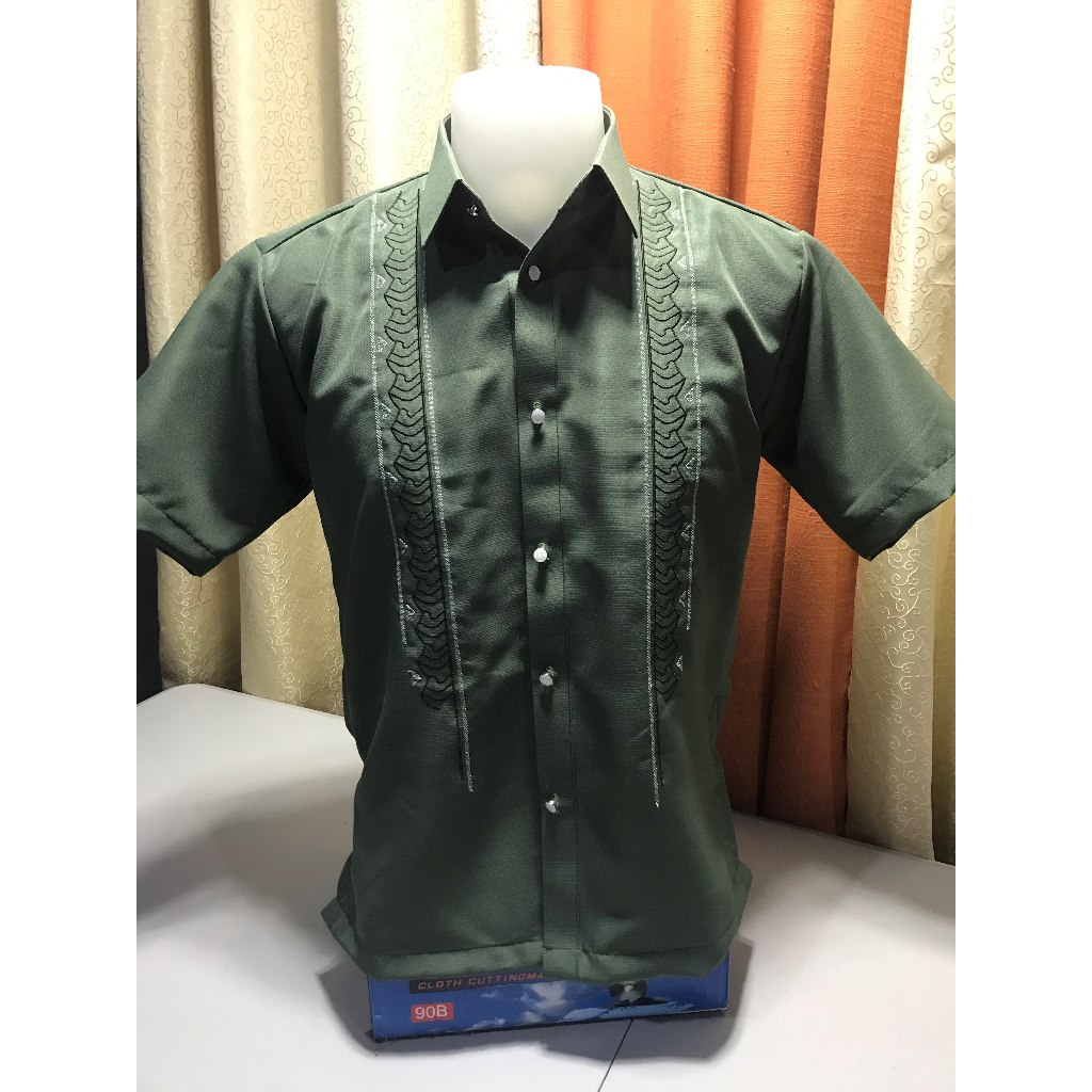 Army Green Polo Shortsleeves - Miyaki Fabric (Random Computerized ...