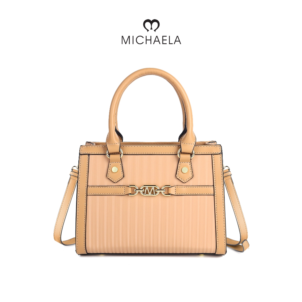MICHAELA Shadow Stripe Handbag Luxury Sling Top Handle Work Bag for ...