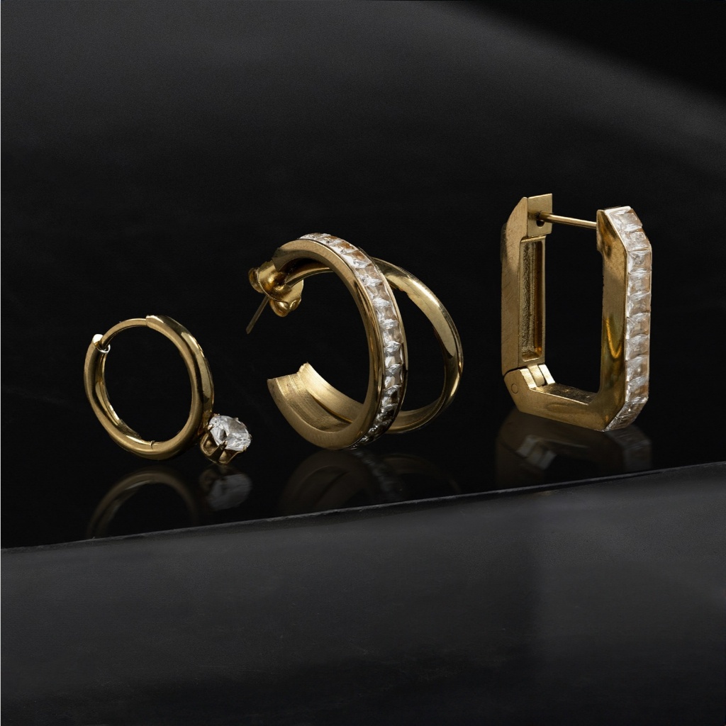 Burvon Love Language Collection Earrings (Daily Hoop & Chunky Jewelry ...