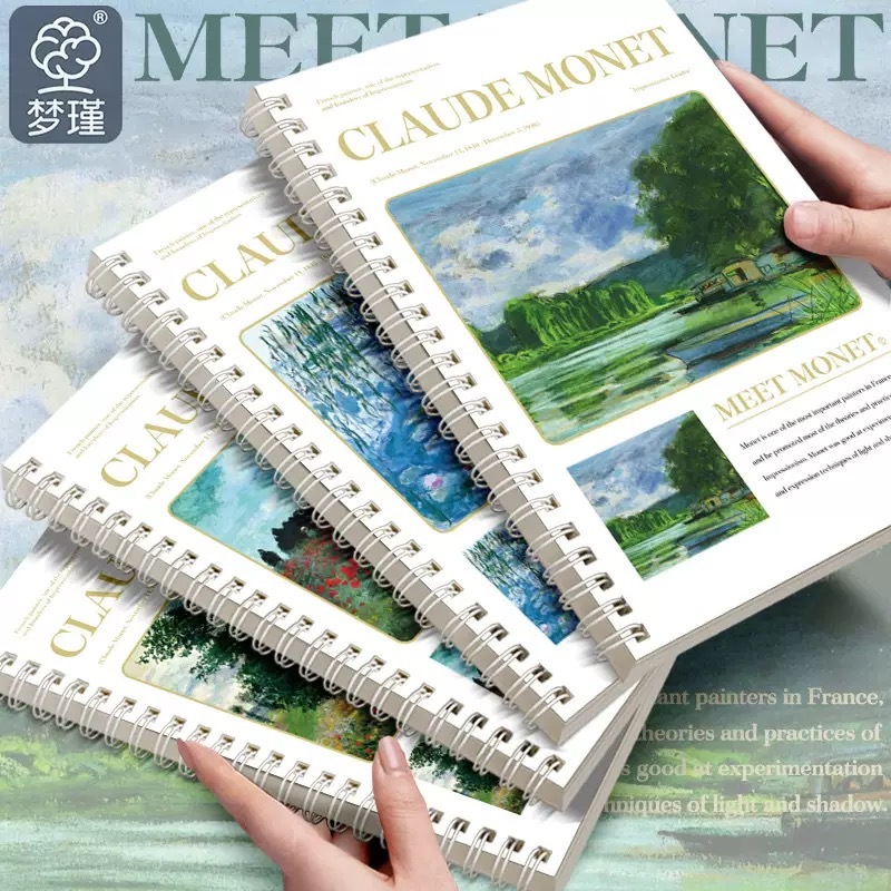 4PCS A5 Coil Notebook Natural Fashion Cover Coil Notebook Hardbound ...