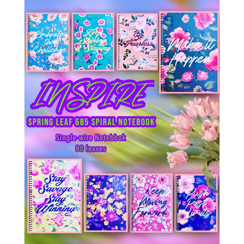 Springleaf 685 Spiral Notebook INSPIRE 80 leaves Single-loop wire ...