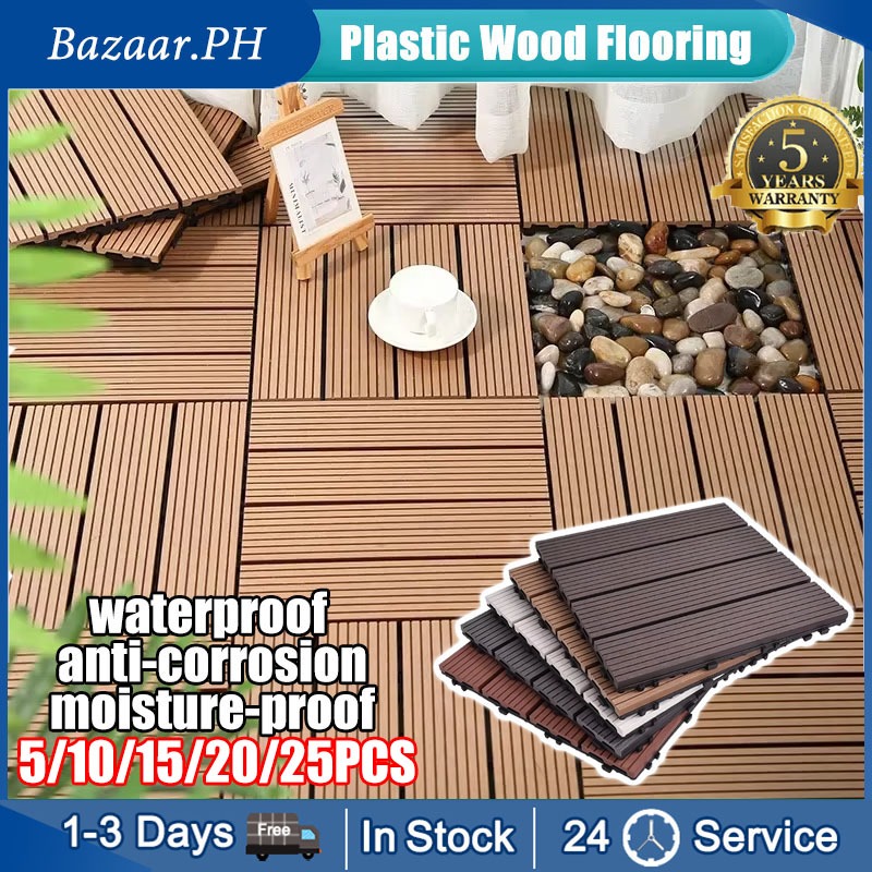 30x30CM PVC Floor Decking Tiles DIY Interlocking Deck Tiles Splicing ...