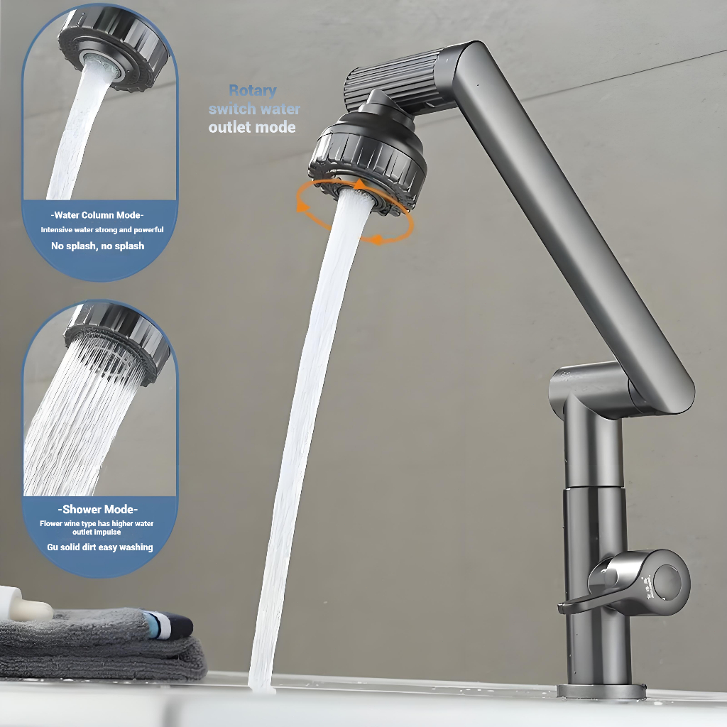 Kitchen Faucet stainless 1080 Degree Rotating Single Cold sink Mounted ...
