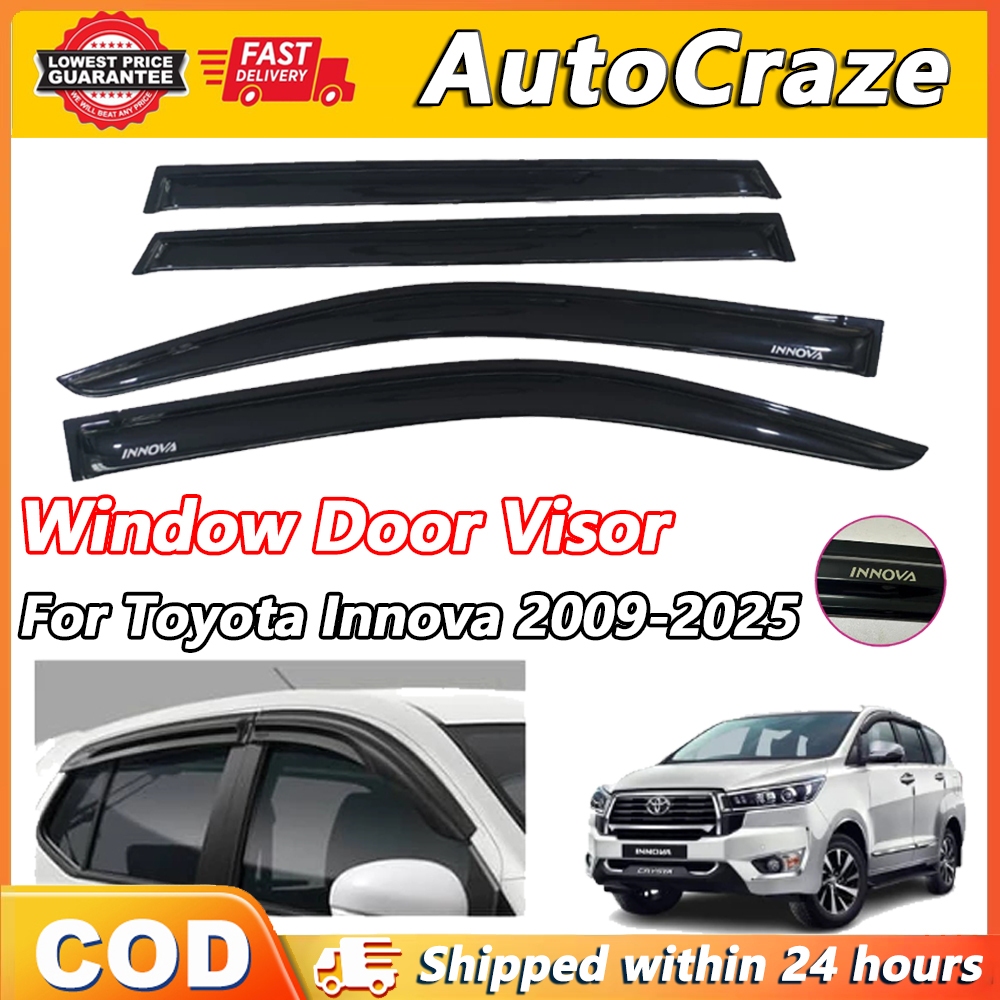 Toyota Innova 2009 to 2025 INJECTION / OEM TYPE Window Door Rain Visor ...
