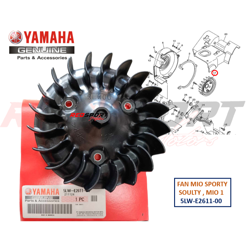 FAN for Mio Sporty mio soulty 5LW-E2611-00 YAMAHA GENUINE | Shopee ...