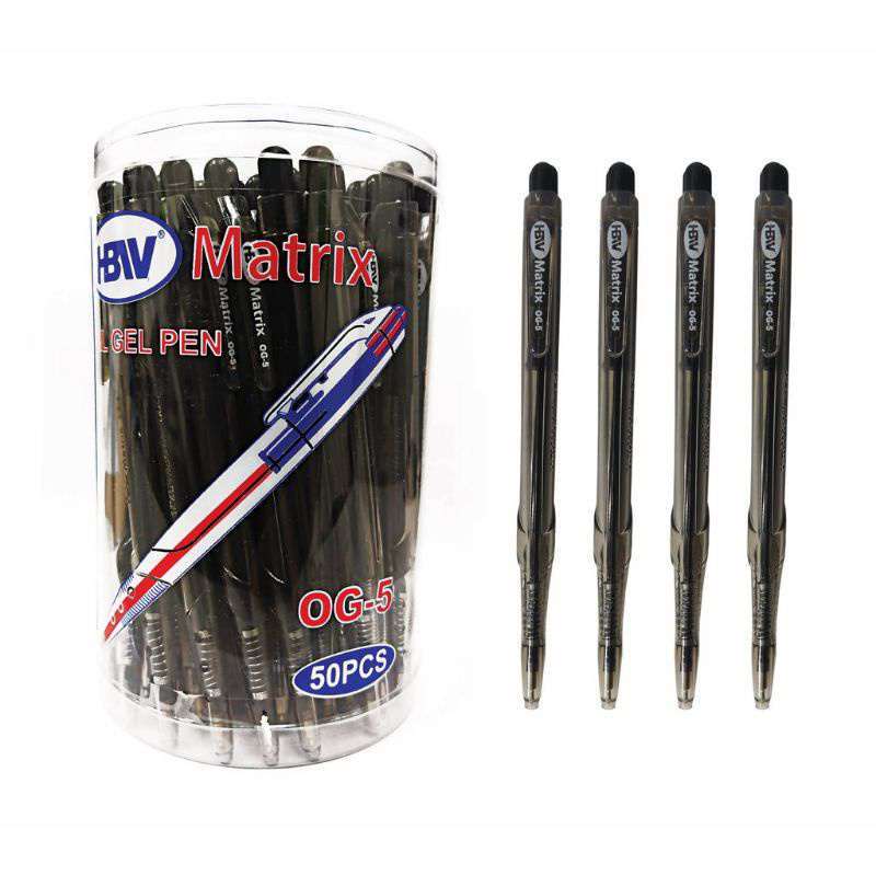 Matrix HBW Retractable Pen - 50PCS Pack of Clear Container Pens for ...