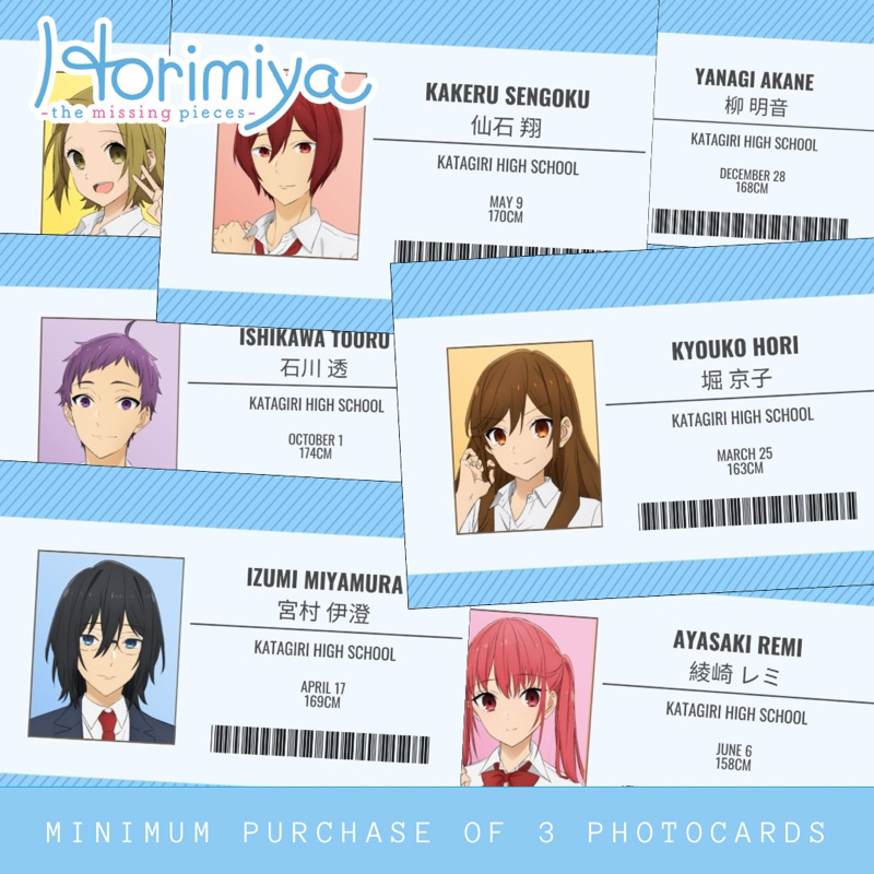 Horimiya Student ID Laminated Anime Photocards | Shopee Philippines