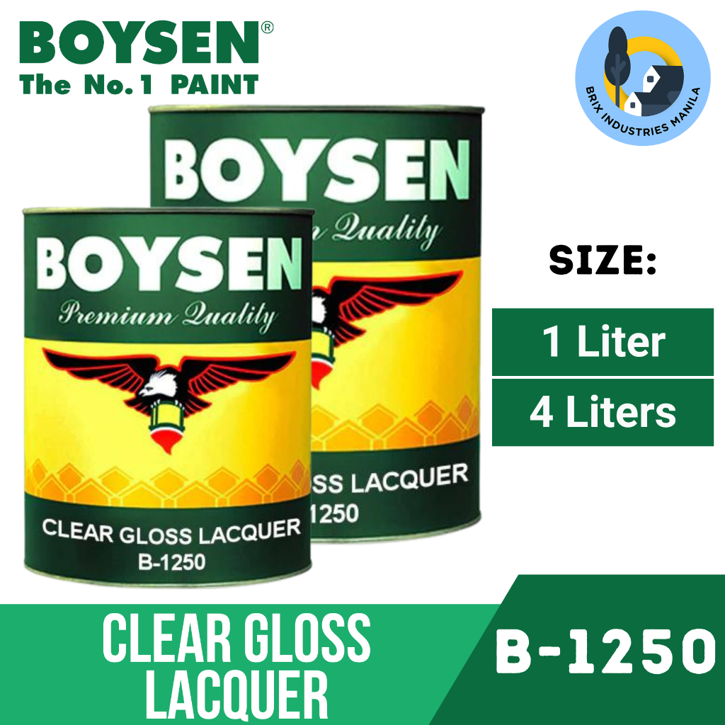 Boysen Clear Gloss Lacquer 4 Liters (Gallon) #B-1250 Solvent Based High ...