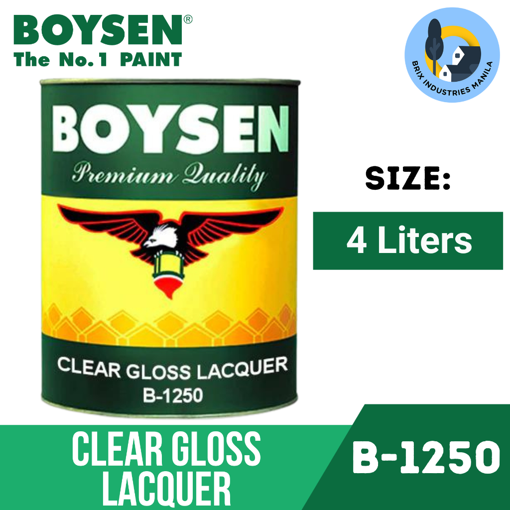 Boysen Clear Gloss Lacquer 4 Liters (Gallon) #B-1250 Solvent Based High ...