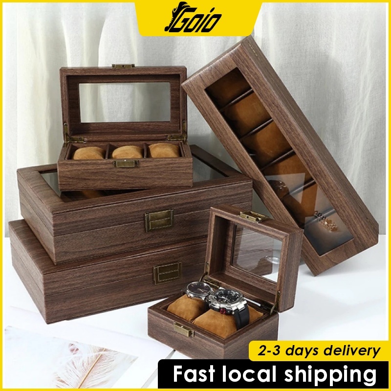 High-Quality Wooden Watch Box Watch Storage Display with Transparent ...