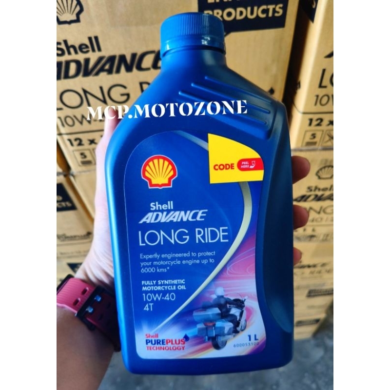 Shell Long Ride Fully Synthetic Oil - 10w40 4T - Original 100% | Shopee ...
