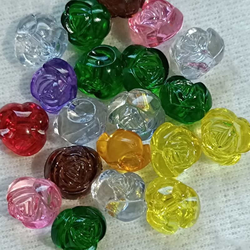 20 PCS ASSORTED ACRYLIC ROSE BEADS | Shopee Philippines