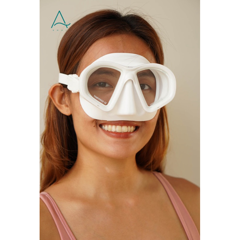 Low Volume Freediving Mask (Tempered Glass Lens) and Snorkel Set ...