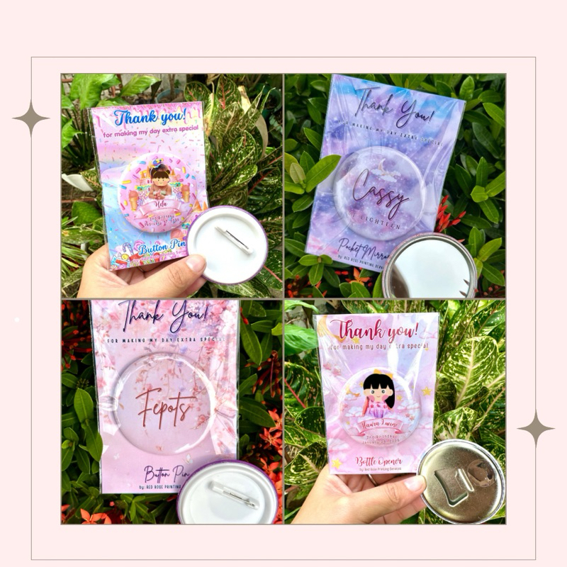 Personalized Pocket Mirror, Button Pins, Magnet badge - SOUVENIRS ...