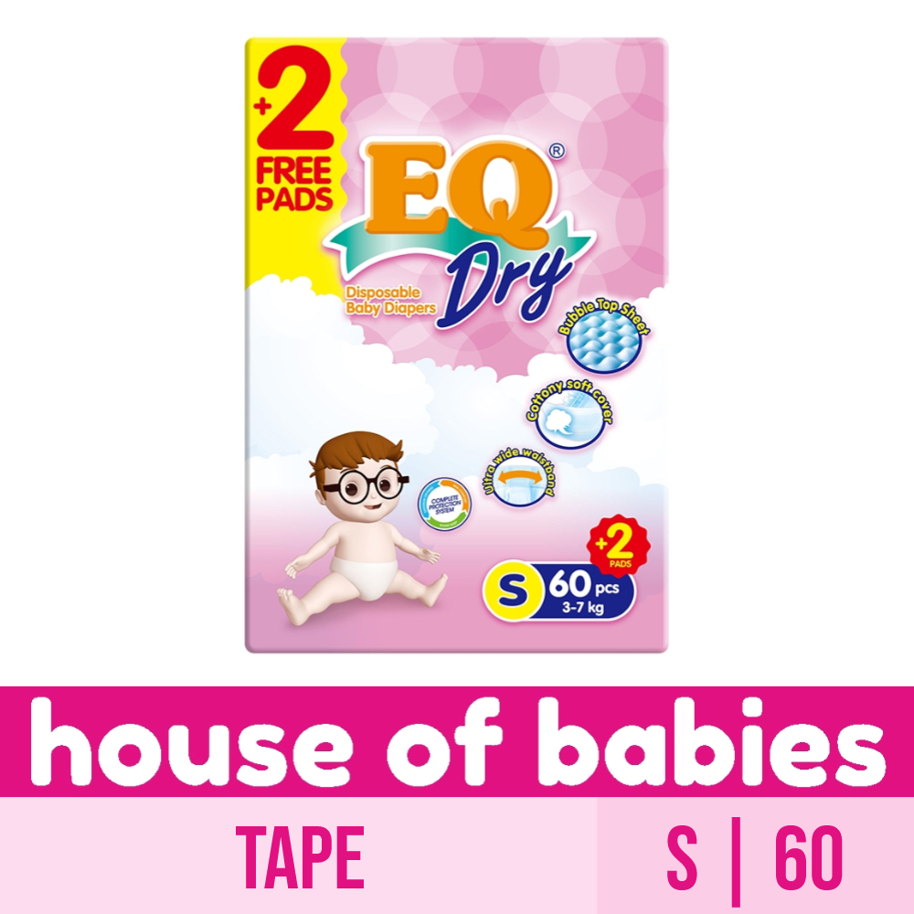EQ Dry Jumbo Pack Small 60's - Tape Baby Diapers | Shopee Philippines