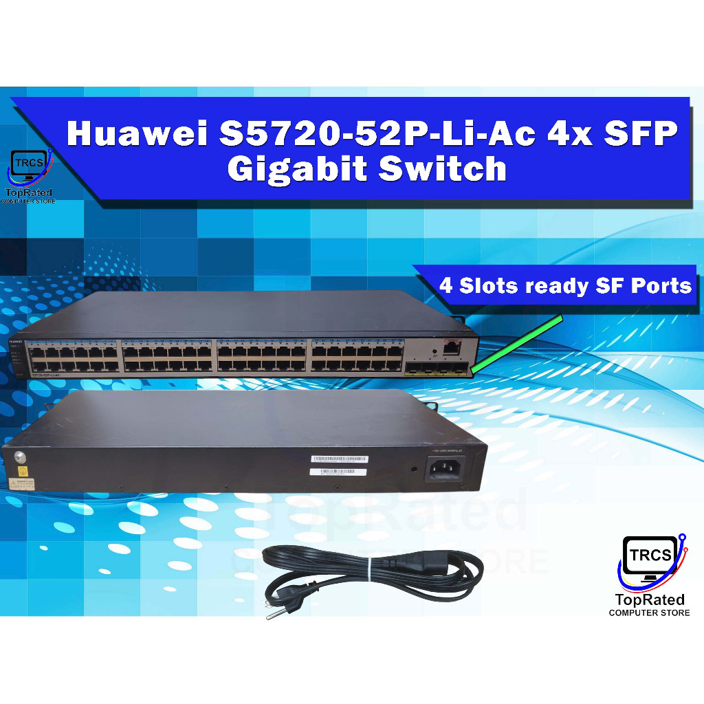 Huawei S5720-52P-Li-Ac 4x SFP Gigabit Switch / Gigabit Ethernet Switch ...