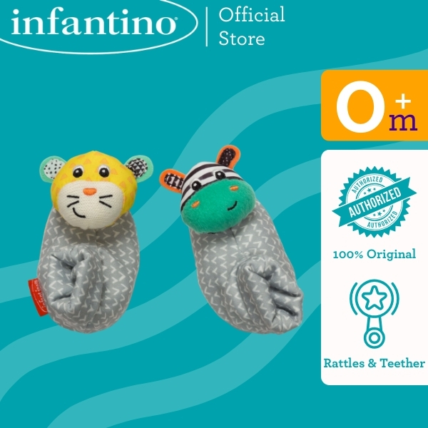 INFANTINO Foot Rattles™ Zebra & Cheetah | | 0 months+ | Shopee Philippines