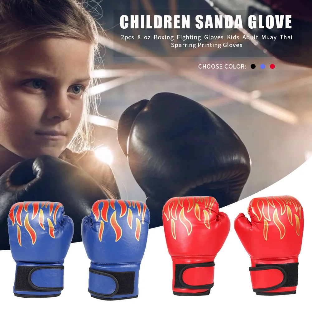 Kids Boxing Gloves Sanda Training Glove Kick Punching Fighting ...