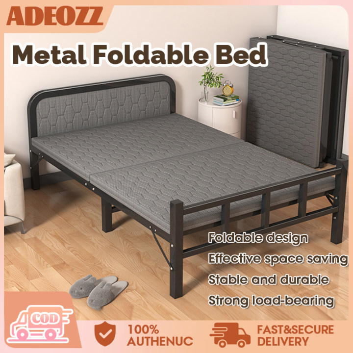 Portable Folding Bed Save Space Foldable Single Bed Frame Durable ...