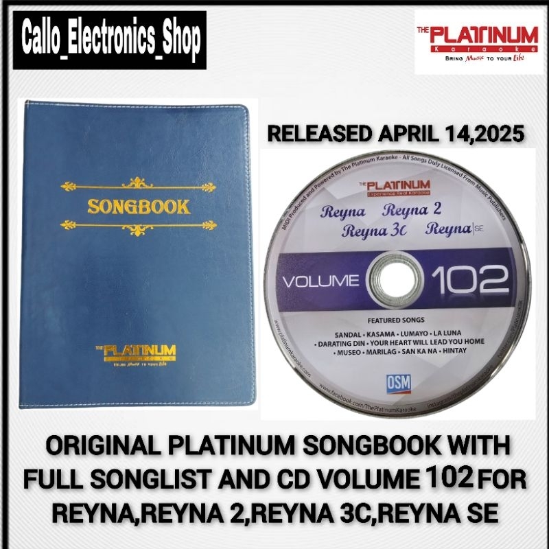Original Platinum Songbook With Full Songlist and CD Volume 102 For Reyna,Reyna.2,Reyna 3c,Reyna ...