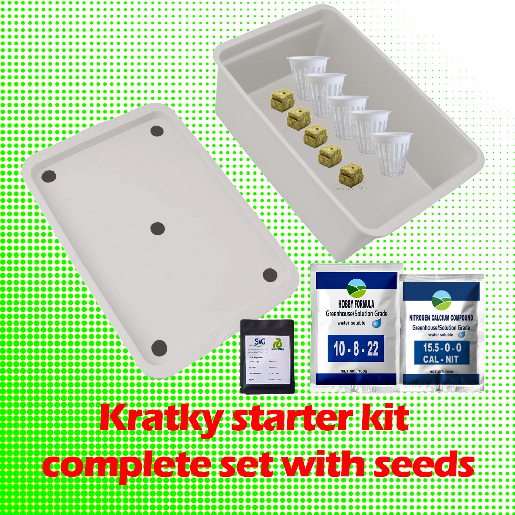 Growbox for Hydroponic Kratky (Hobby) Starter kit for Beginner with net ...