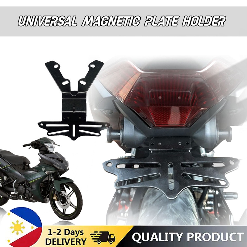 Universal Motorcycle Magnetic Plate Holder Foldable With Light | Shopee ...