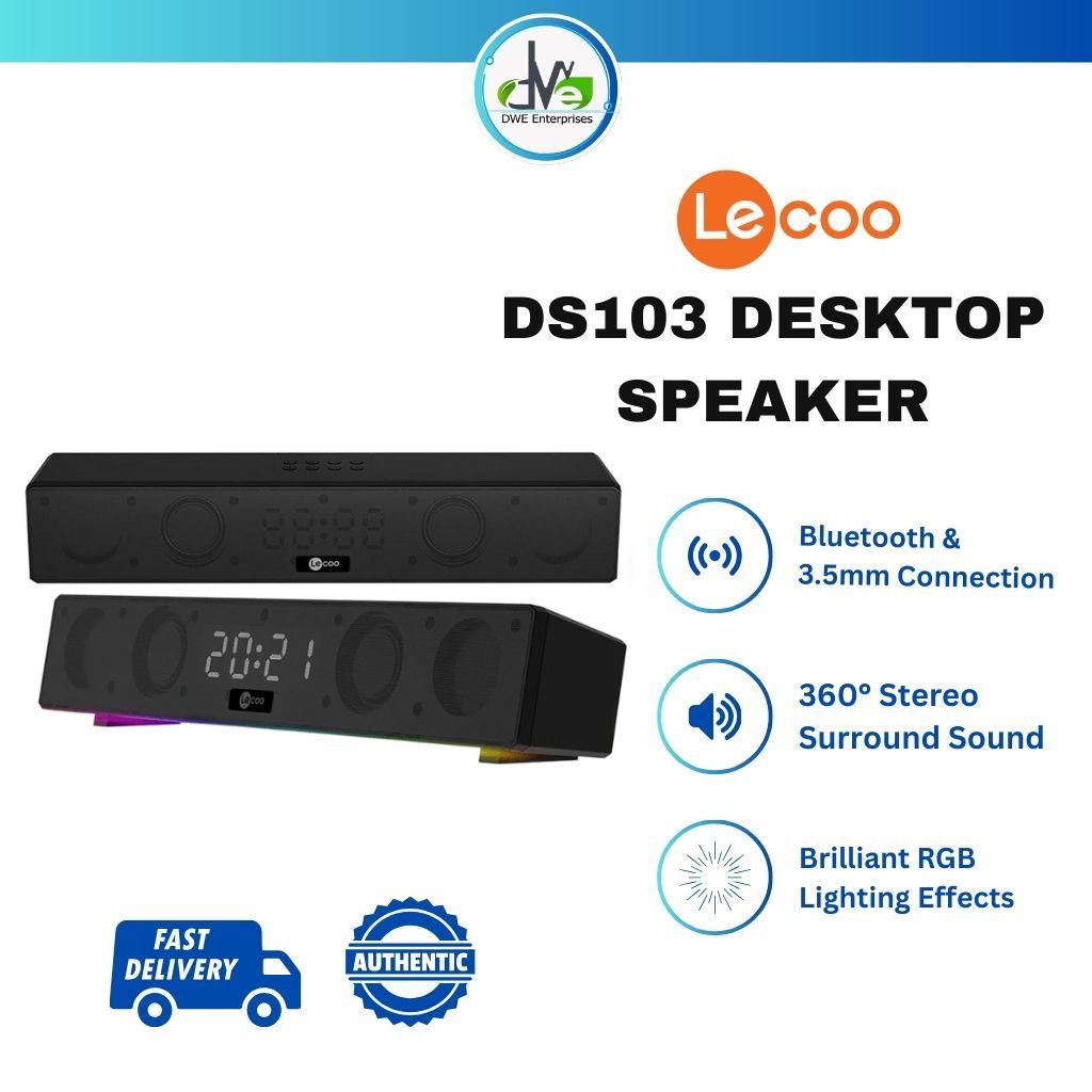 LENOVO LECOO DS103 WITH CLOCK DESKTOP LAPTOP SPEAKER | Shopee Philippines