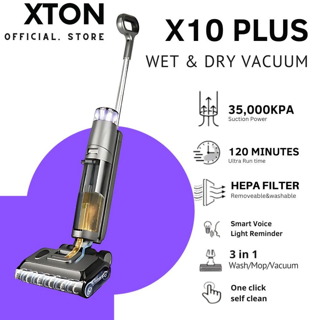 Xton Wet & Dry Vacuum Cleaner X9 PREMIUM | 99.9% Sterilization Smart Mop | Shopee Philippines