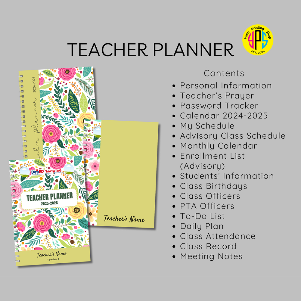 2026–2027 Teacher Planner – FLORAL AND LEAVES PATTERN DESIGNS and ...