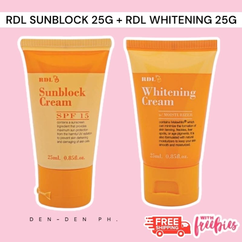 RDL Sunblock 25g + Whitening Cream 25g | Shopee Philippines